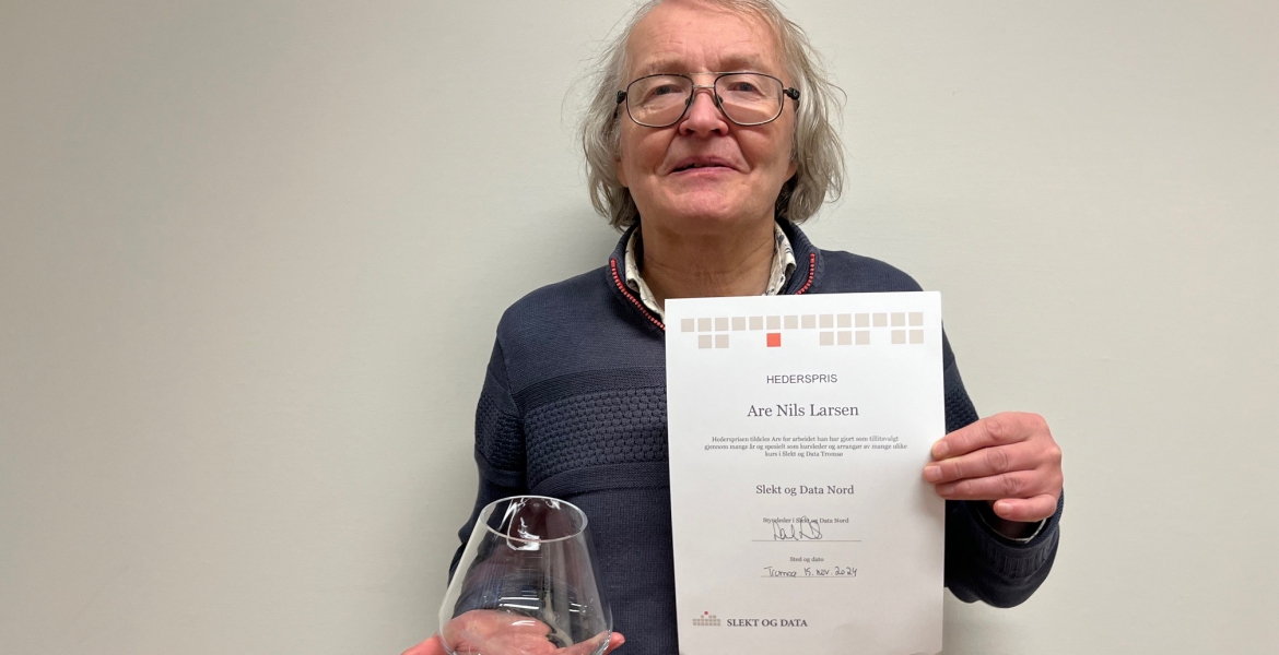 Lokal hederspris til Are Larsen | Slekt og Data